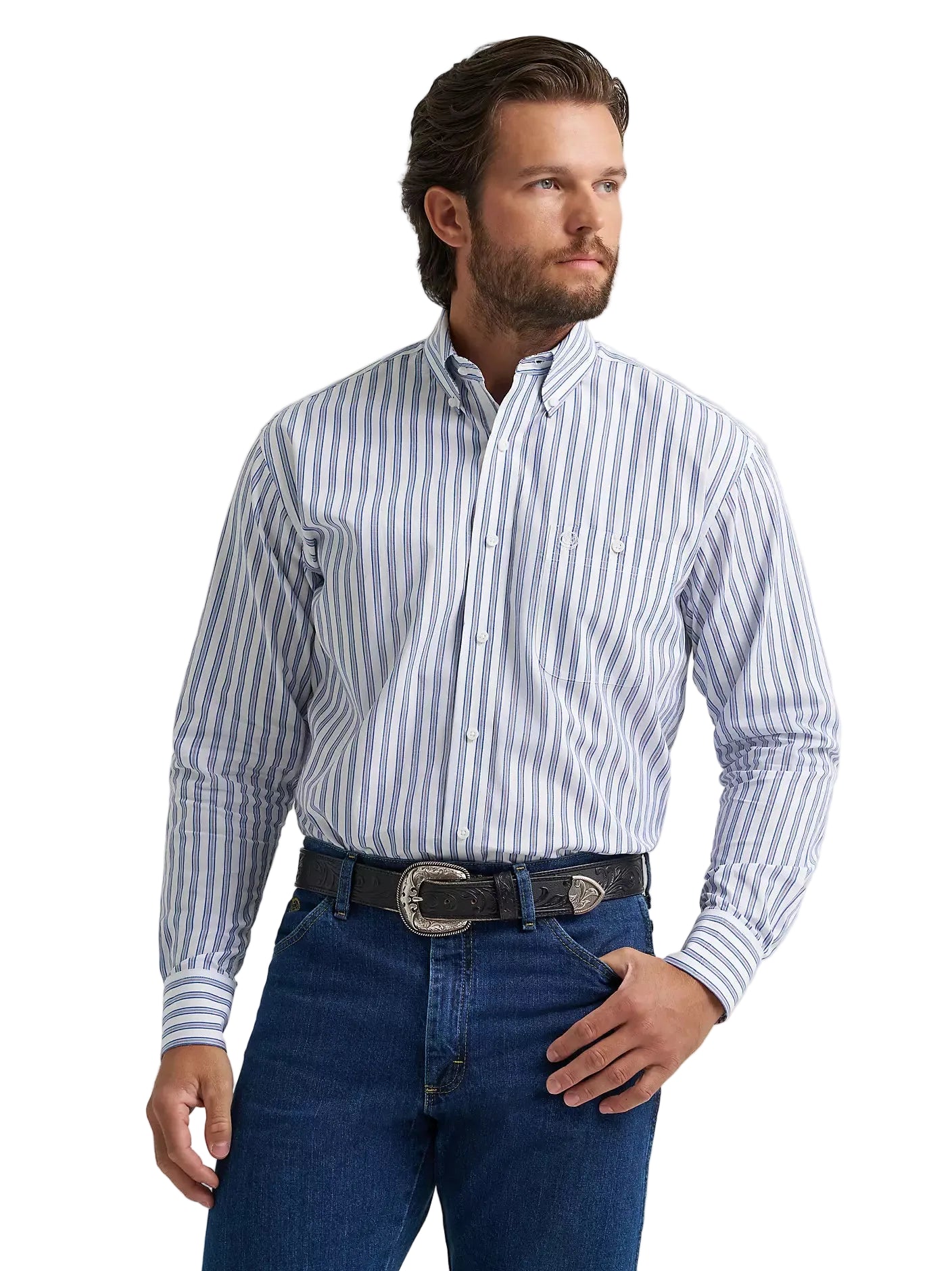Wrangler George Strait Long Sleeve Men's Button Down Shirt – Dollar ...